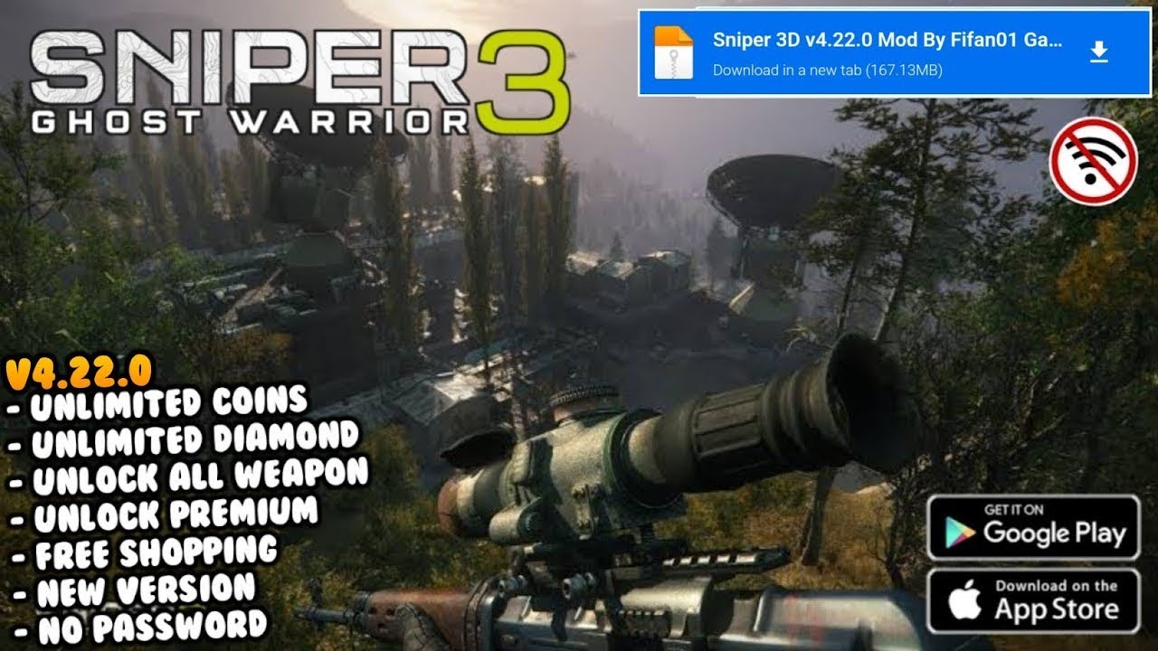 🔴 GAMEMOD UPDATE !!! Sniper 3D Mod Apk v4.28.0 - 2023 Unlimited Money ...