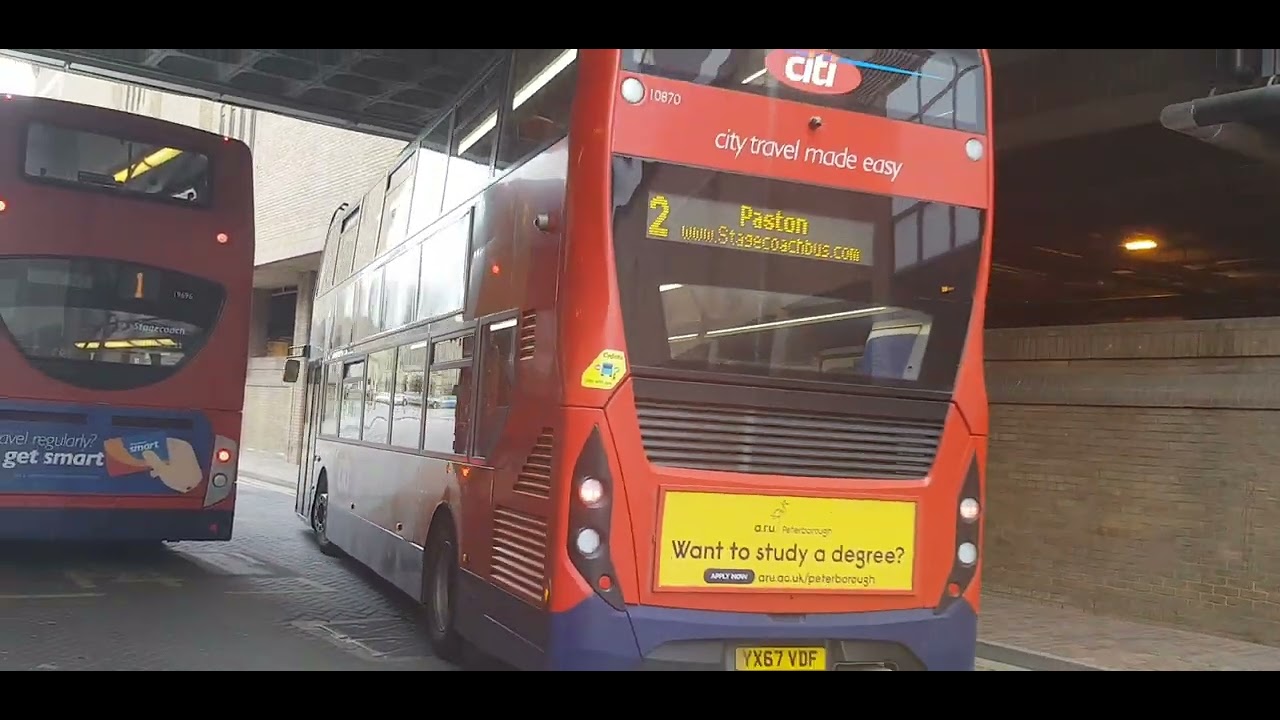 Here is the stagecoach bus 10870 on the number 2 in Peterborough Sunday ...
