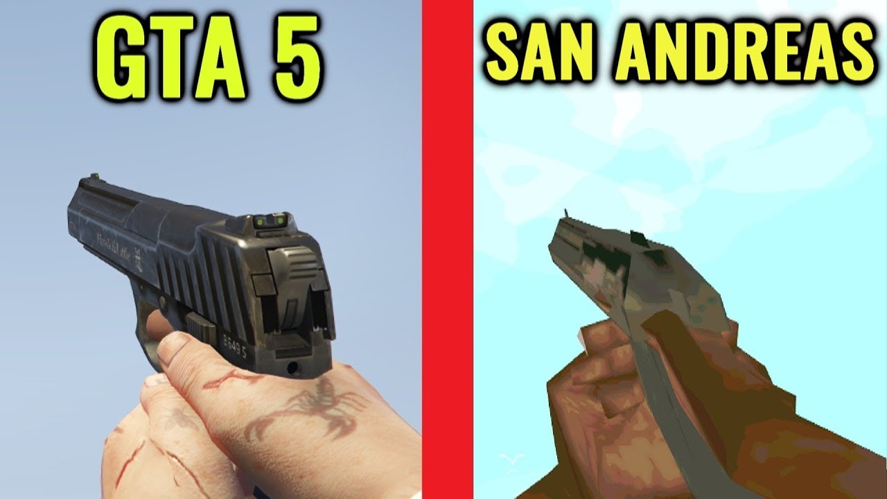 GTA 5 vs GTA San Andreas Gun Sounds - YouTube