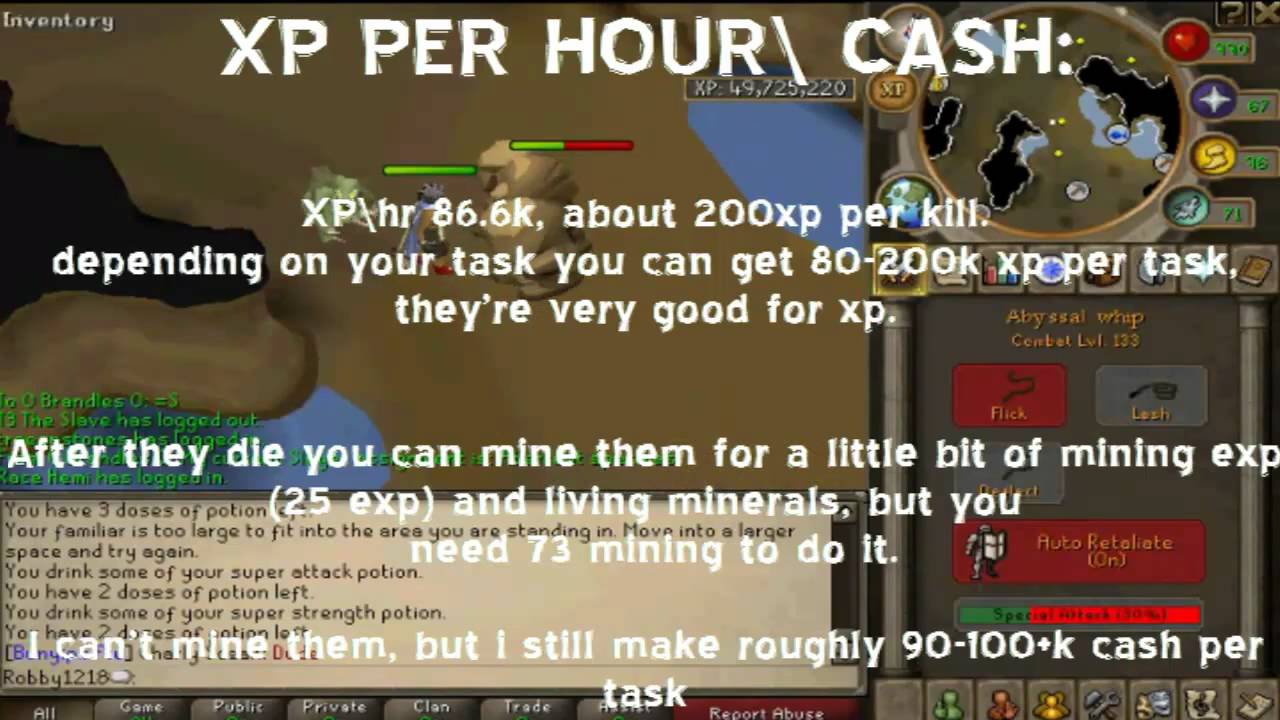 Runescape ultimate Living rock creature slayer task guide "HD" - YouTube
