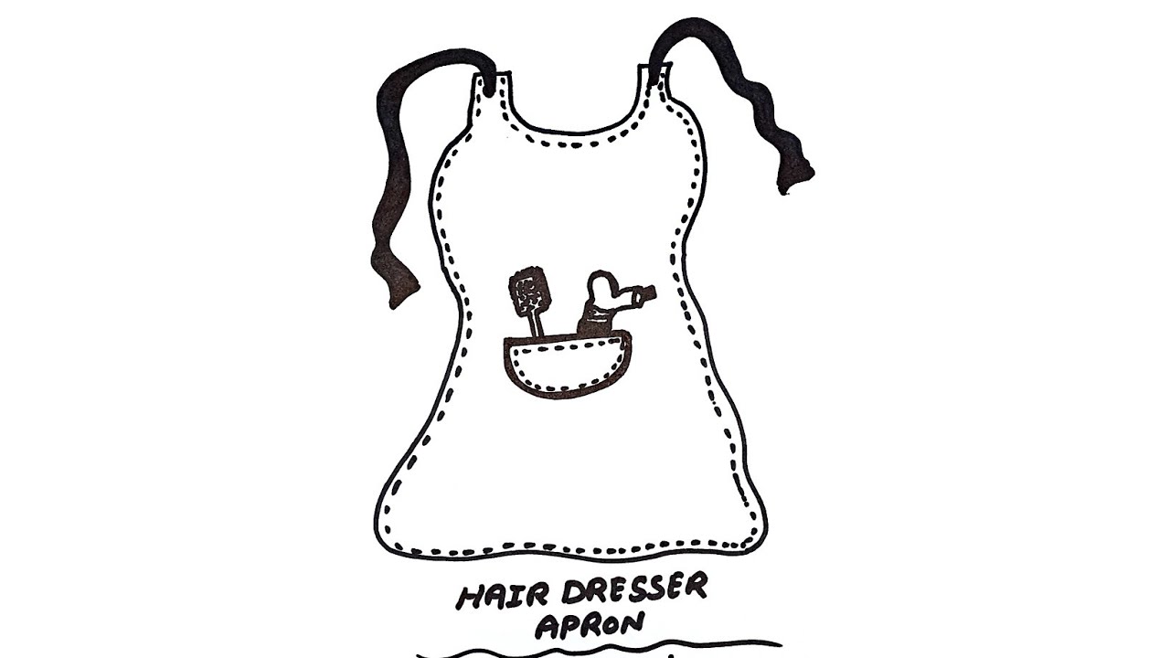 How to Draw Hair Dresser Apron || Drawing Hair Dresser Apron step by ...