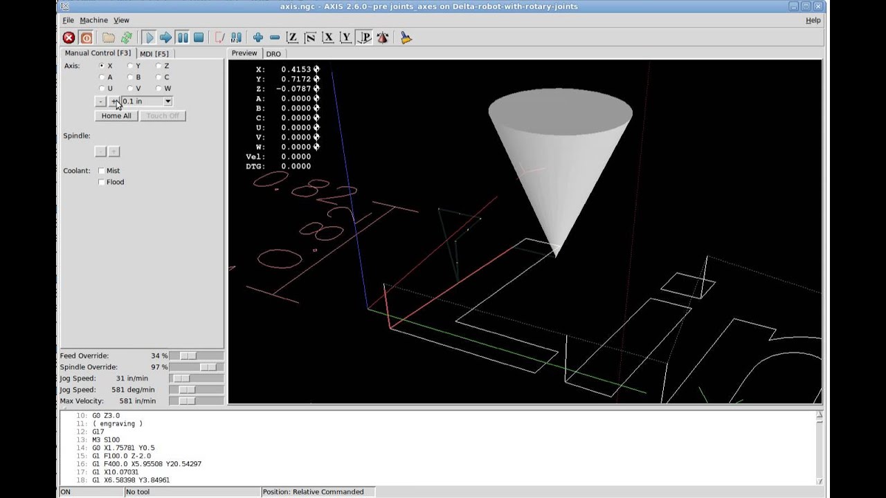 LinuxCNC: keyboard jog during pause, ja3 - YouTube