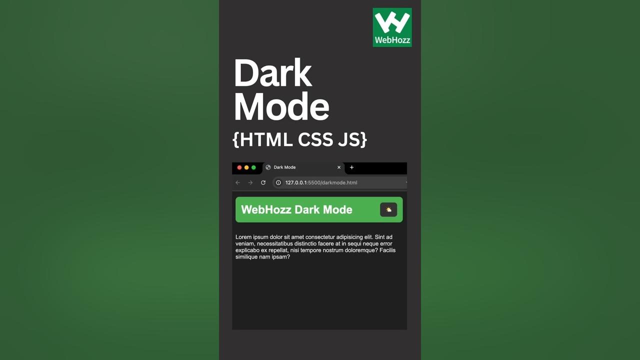 Dark Mode Web Design dengan HTML CSS JS - YouTube