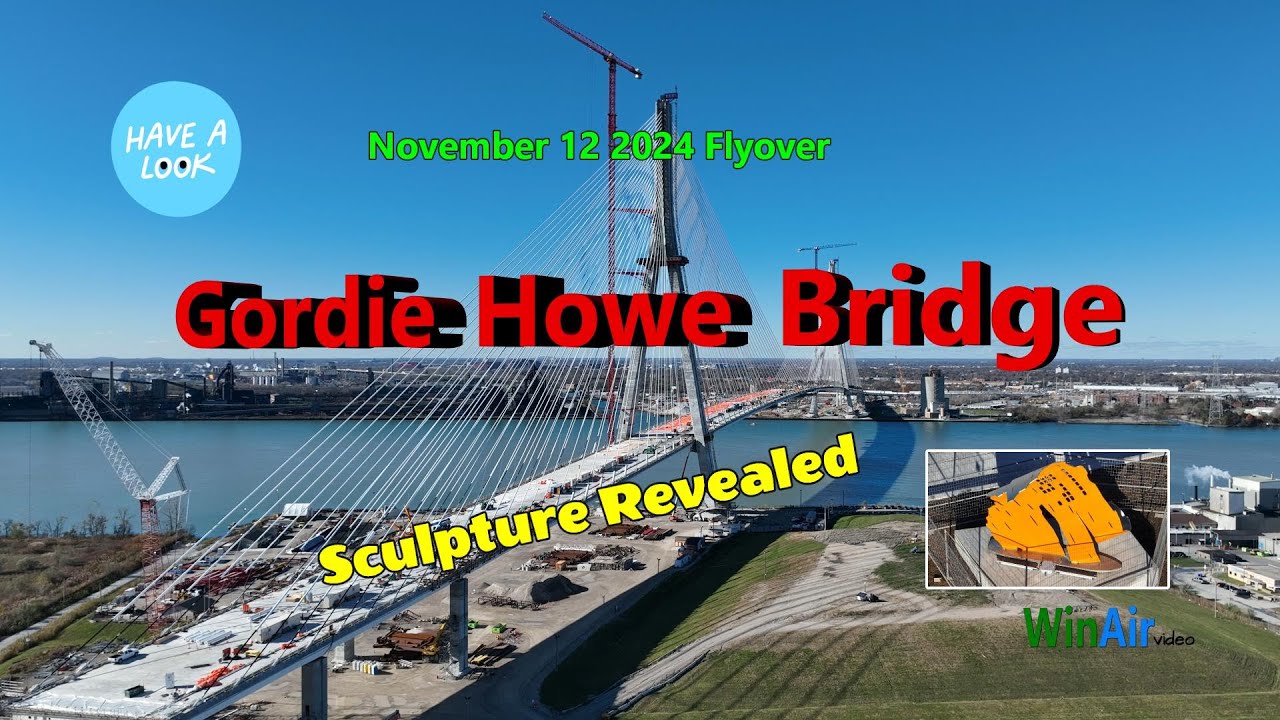 Gordie Howe Bridge's STUNNING New Sculpture Revealed! - YouTube