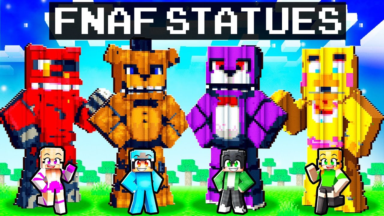 Minecraft FNAF STATUE House Battle! - YouTube