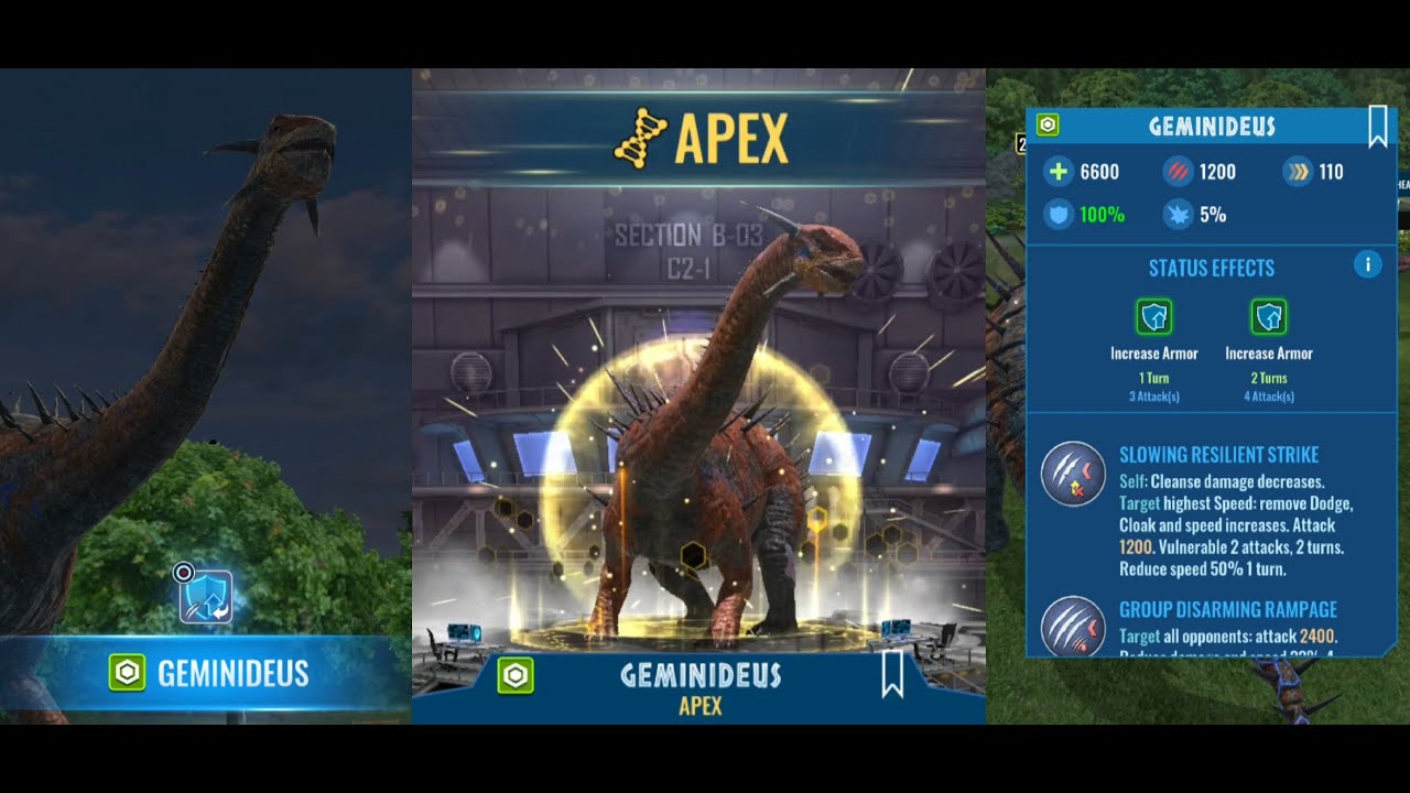 *GEMINIDEUS* NEW APEX UNLOCKED - Jurassic World Alive - YouTube
