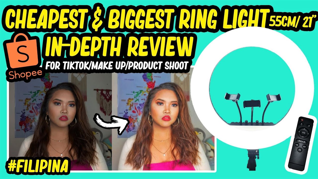 CHEAPEST & BIGGEST RING LIGHT (55cm/21in) from SHOPEE IN-DEPTH REVIEW ...
