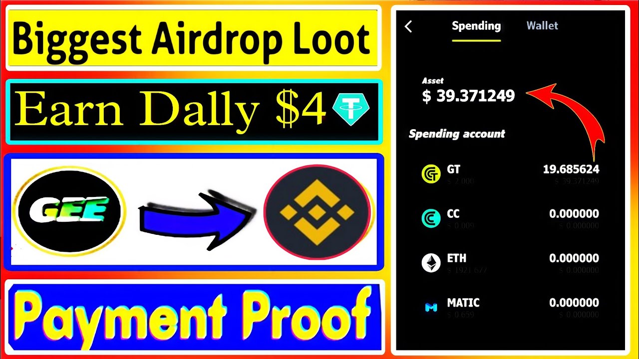 Earn 4$ Dally | Gee app Payment Proof | Gee app Listed Binance coming ...