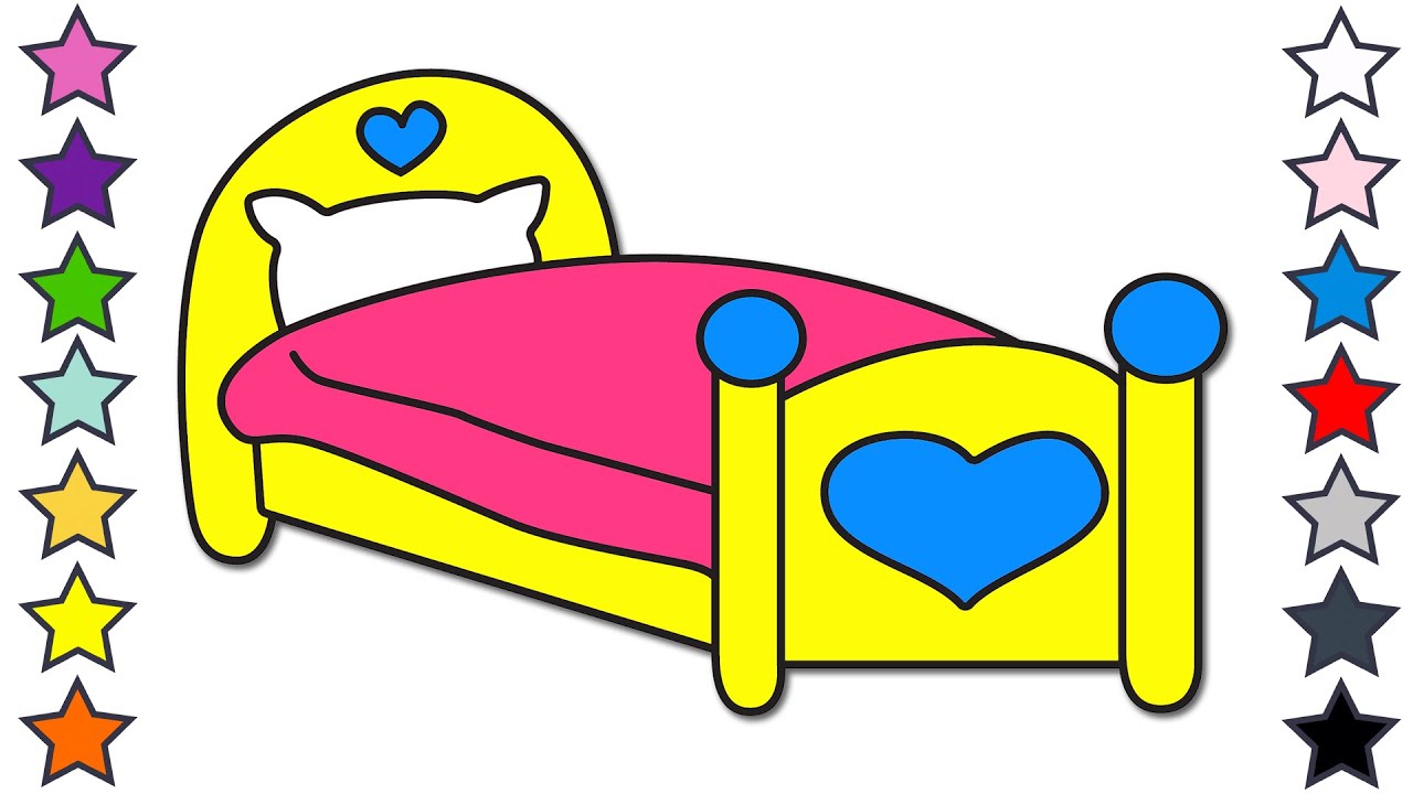 How to Draw a Bed | Drawing Coloring - YouTube