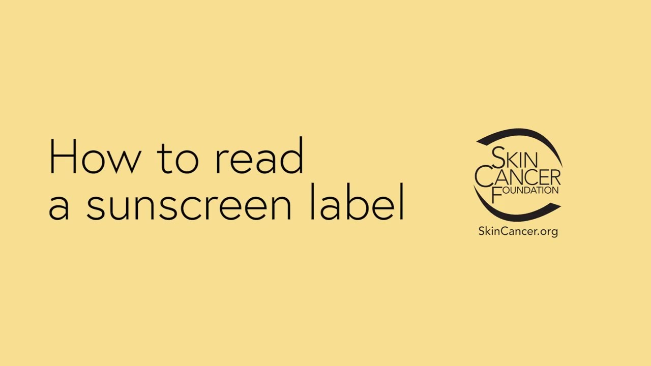 How to read a sunscreen label - YouTube
