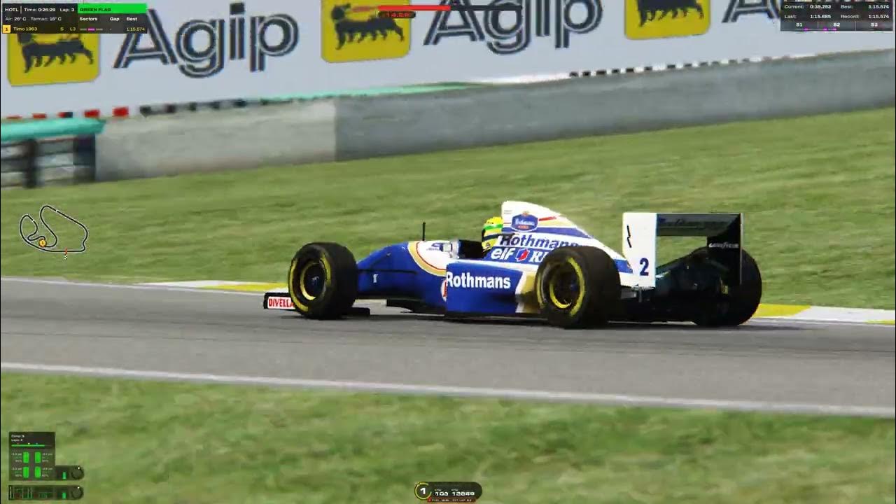 Interlagos Williams FW16 Qualif ( Ayrton Senna ) . 01/15/574 . set up . - YouTube