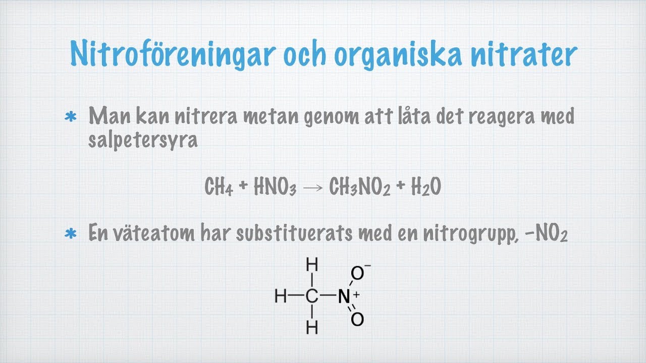 Nitroföreningar och organiska nitrater - YouTube