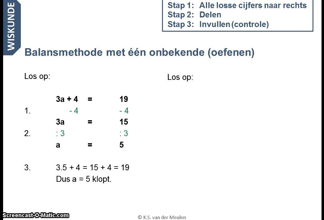 Wiskunde 2TL/Havo - Balansmethode (deel 1 t/m 3) - YouTube