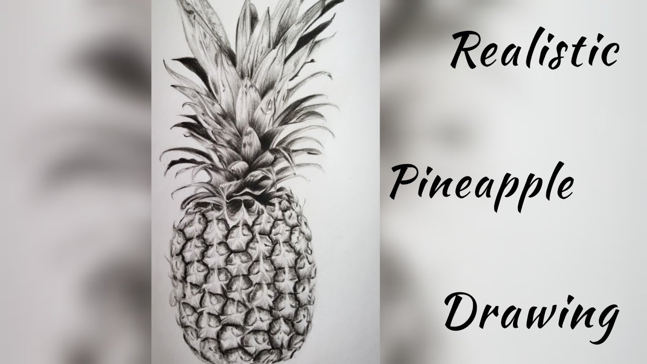 Realistic Pencil shading Pineapple #1 - YouTube