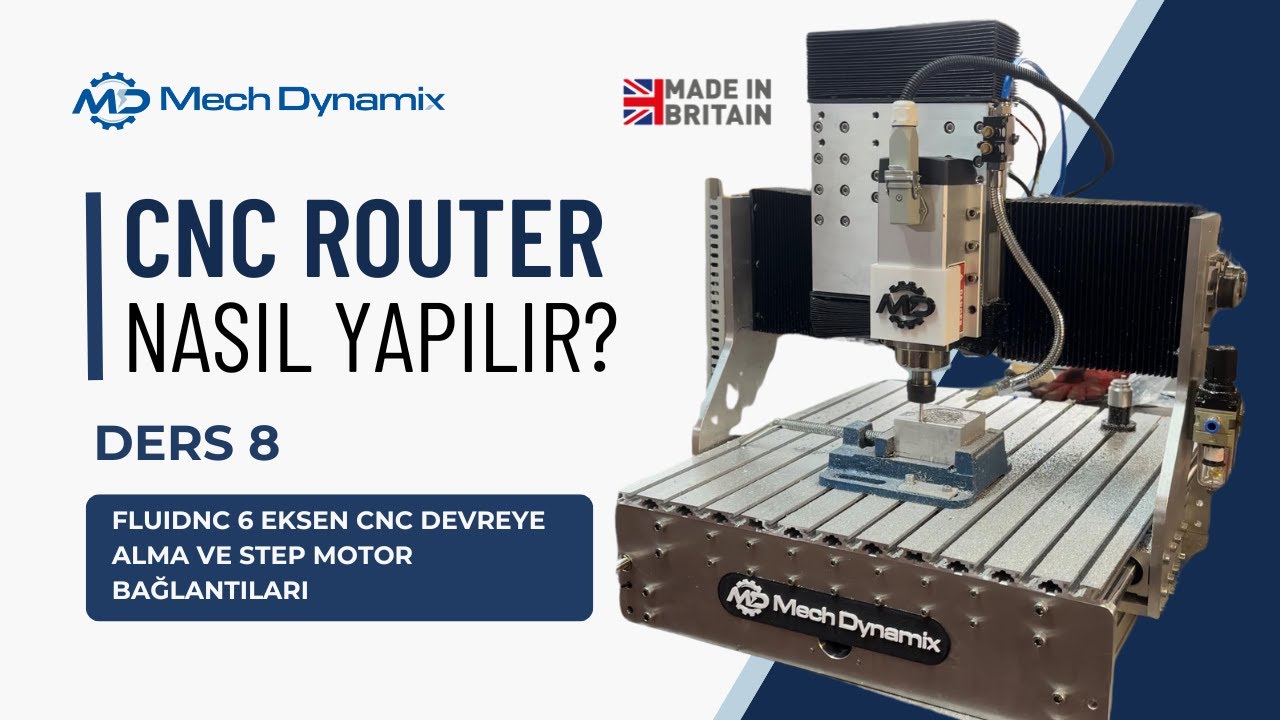 CNC Eğitimi Ders8- FluidNC 6 Eksen CNC Devreye Alma ve Step Motor ...