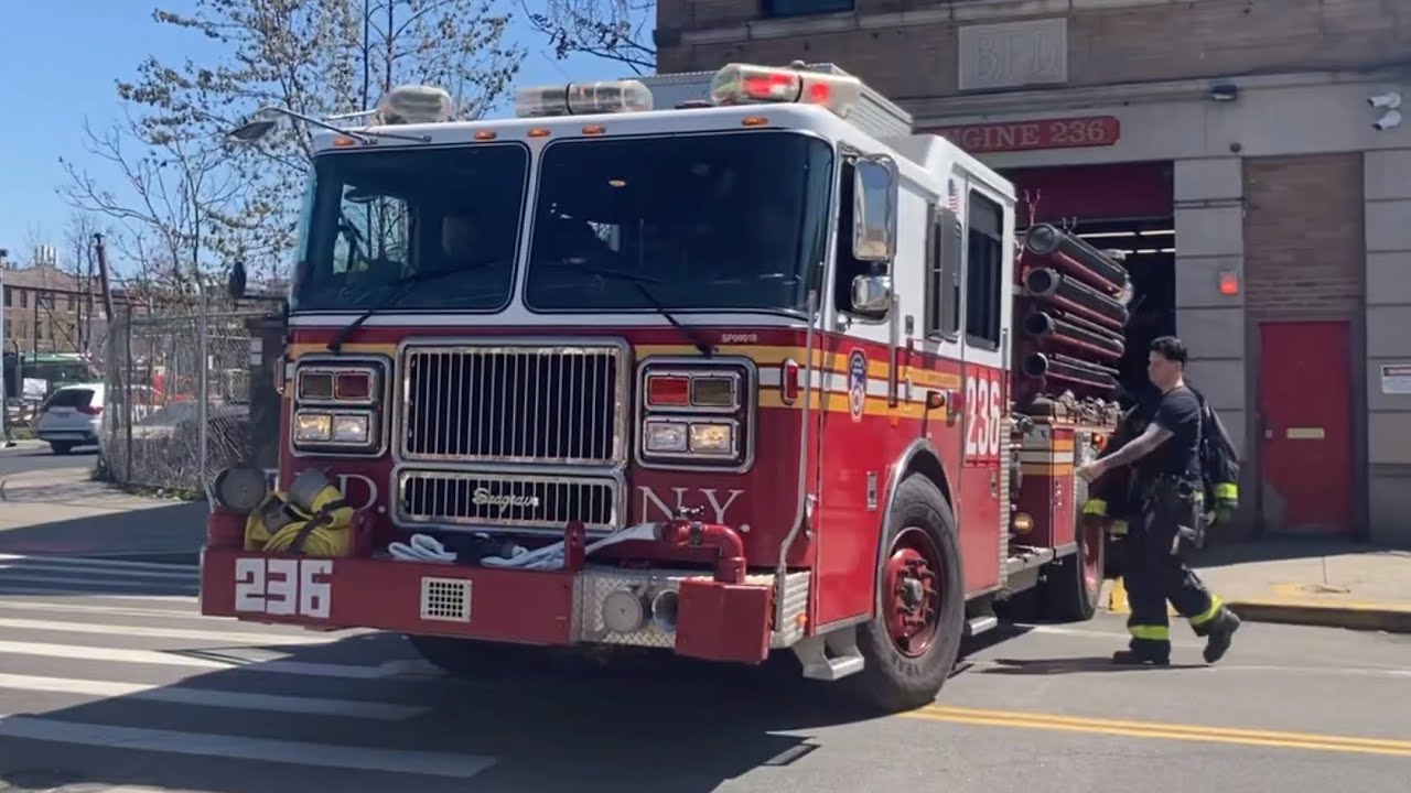 FDNY Engine 236 (spare) responds to a EMS Run in Brooklyn. - YouTube
