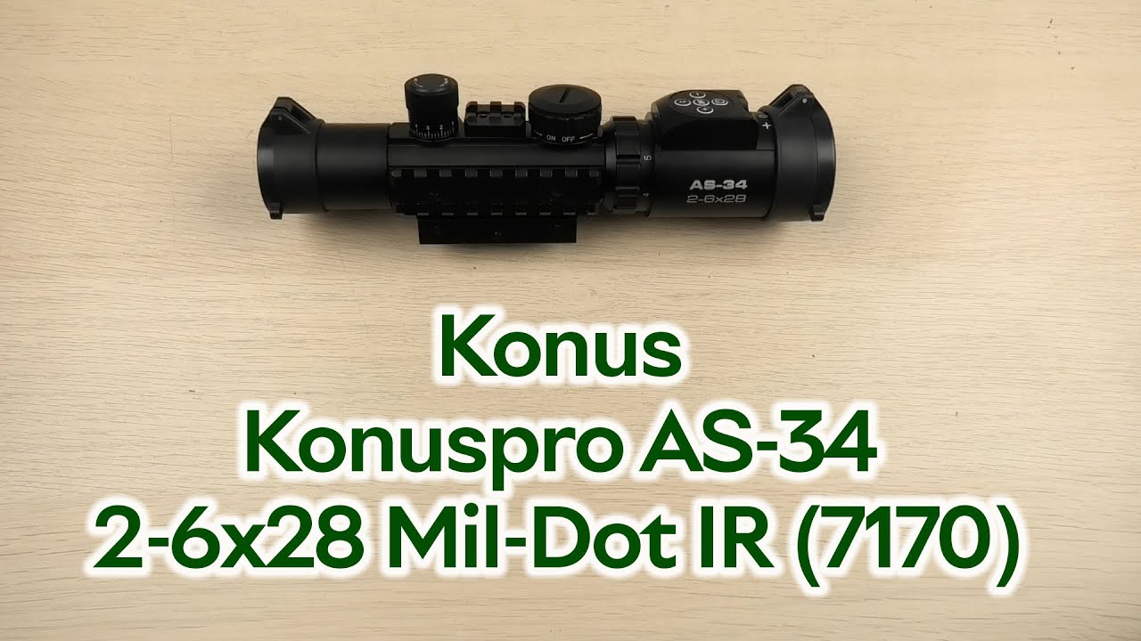 Розпаковка Konus Konuspro AS-34 2-6x28 Mil-Dot IR (7170) - YouTube