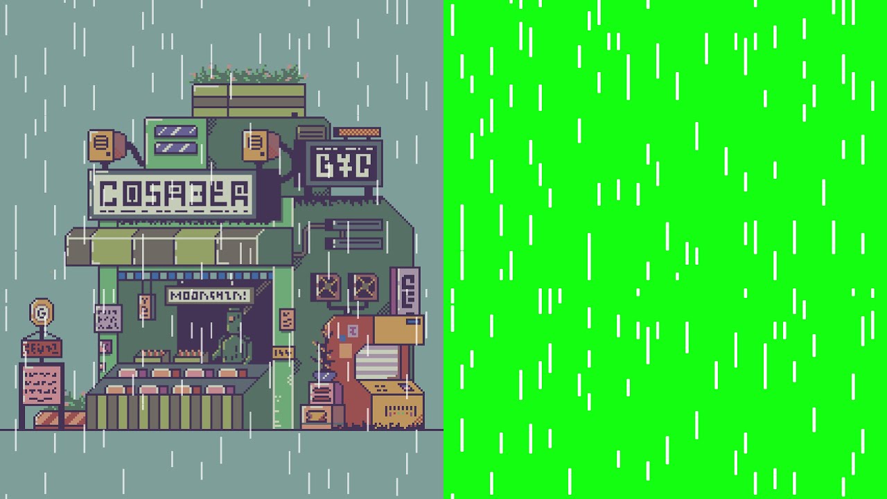 Green Screen Pixel Art Rain Effect - YouTube