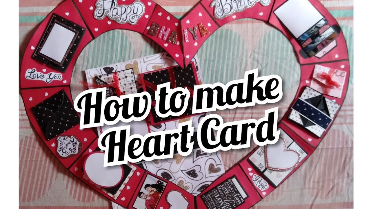 How to make a Giant Heart Card / Heart Card Tutorial - YouTube