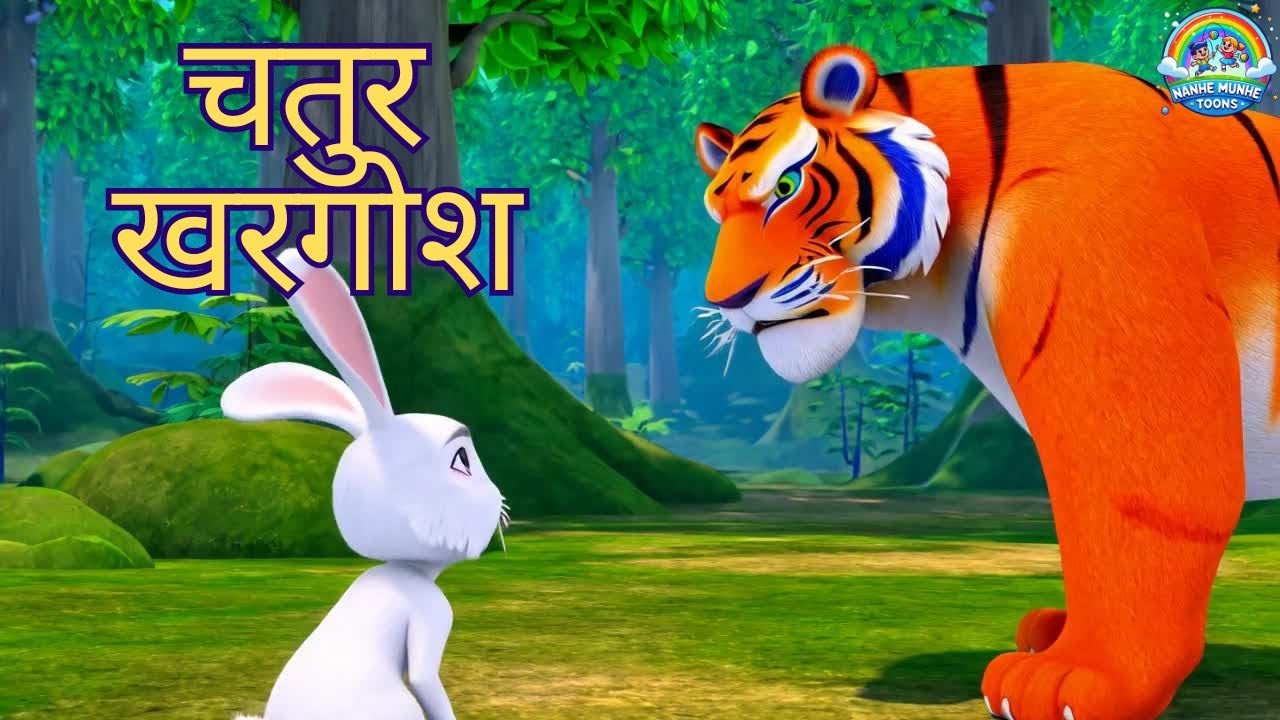 चतुर खरगोश और शेर | Clever Rabbit and Tiger | Panchtantra Stories in ...