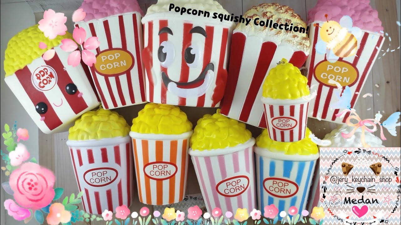 Popcorn squishy Collection By jery keychain shop - YouTube