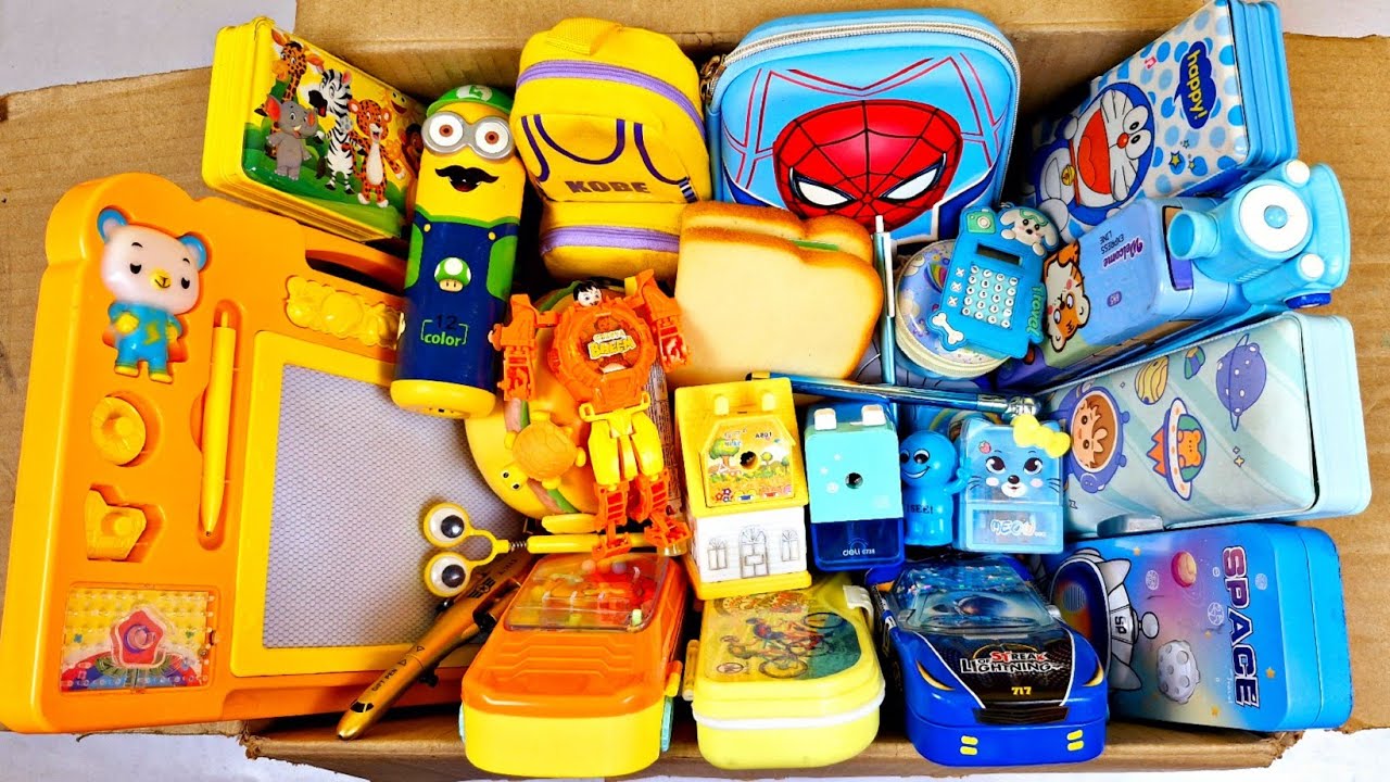 YELLOW vs BLUE Stationery Collection🥰Pencil Box, Calculator, Board ...