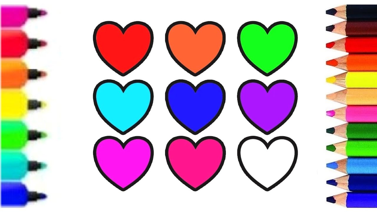 Bolalar Uchun Yurak rasm chizish / Drawing Heart with kids song ...