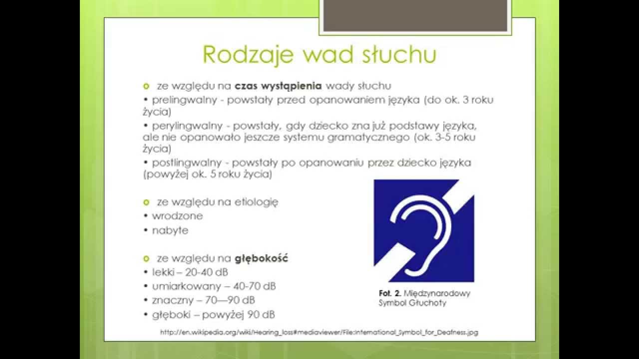 Rodzaje wad słuchu i choroby uszu - YouTube