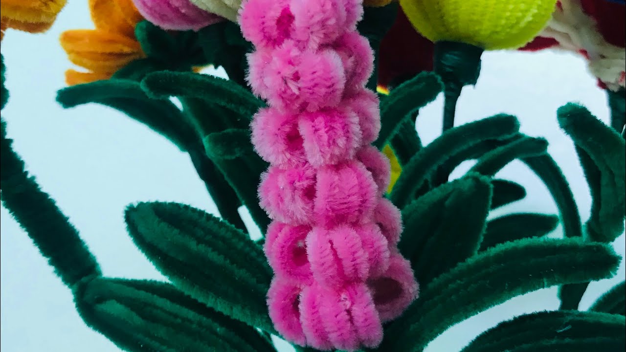 DIY FUZZY FLOWERS TUTORIAL | PIPE CLEANERS FLOWER #2 - YouTube