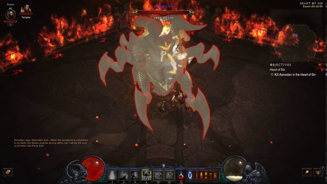 Diablo 3 Walkthrough - Killing Azmodan - YouTube