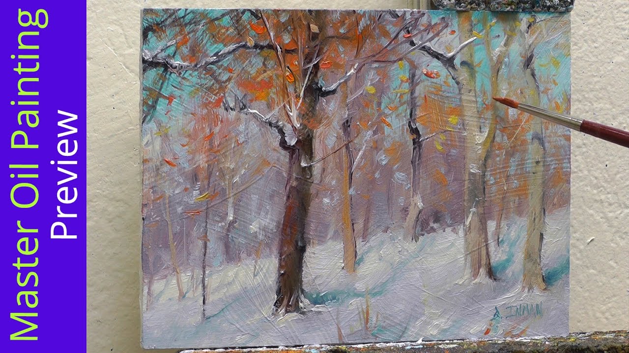 How to Paint Snow and Trees - Sledding Hill Preview - YouTube