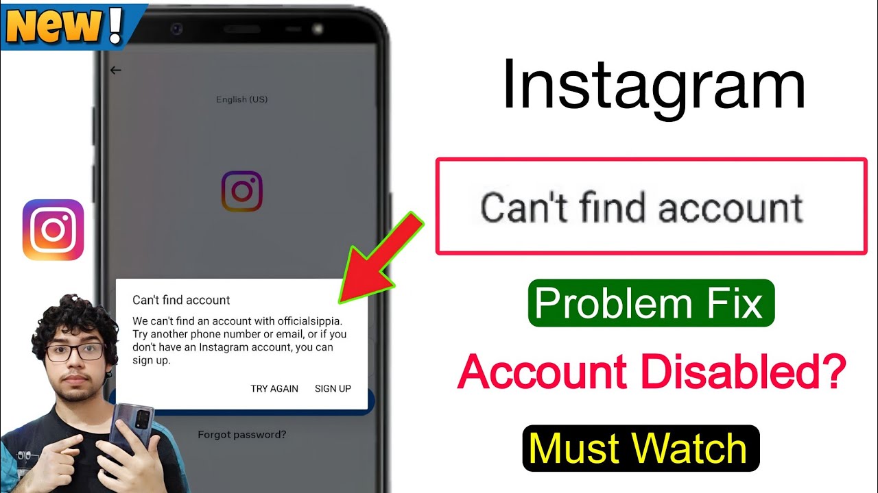 Instagram Can't Find Account Problem | How To Solve Can't Find Account ...