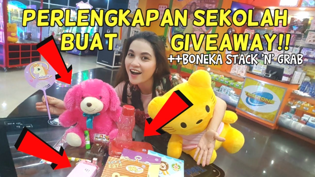 ALAT2 SEKOLAH BUAT GIVEAWAY!! ++BONEKA STACK 'N' GRAB - YouTube