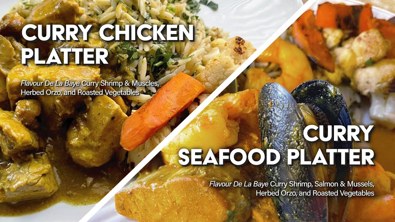 Curry Chicken & Seafood Platters - YouTube