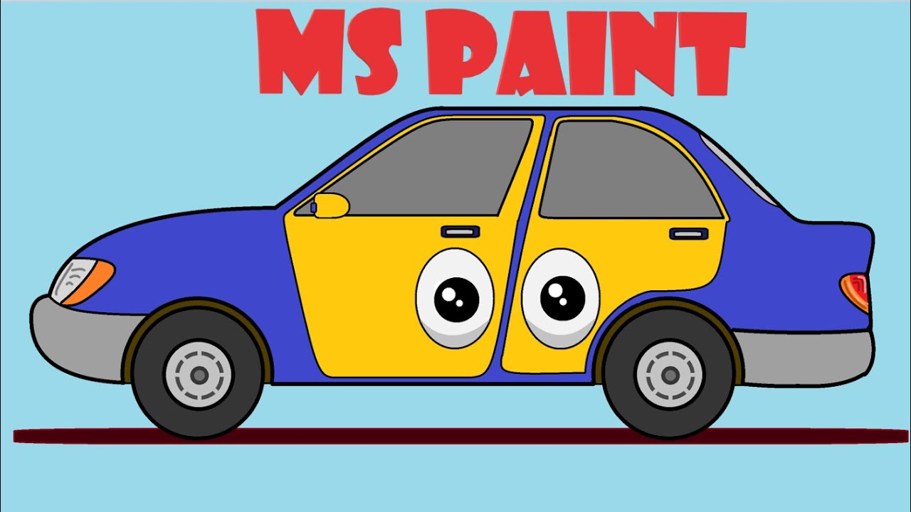 How to Draw a Cartoon Car in MS Paint - YouTube