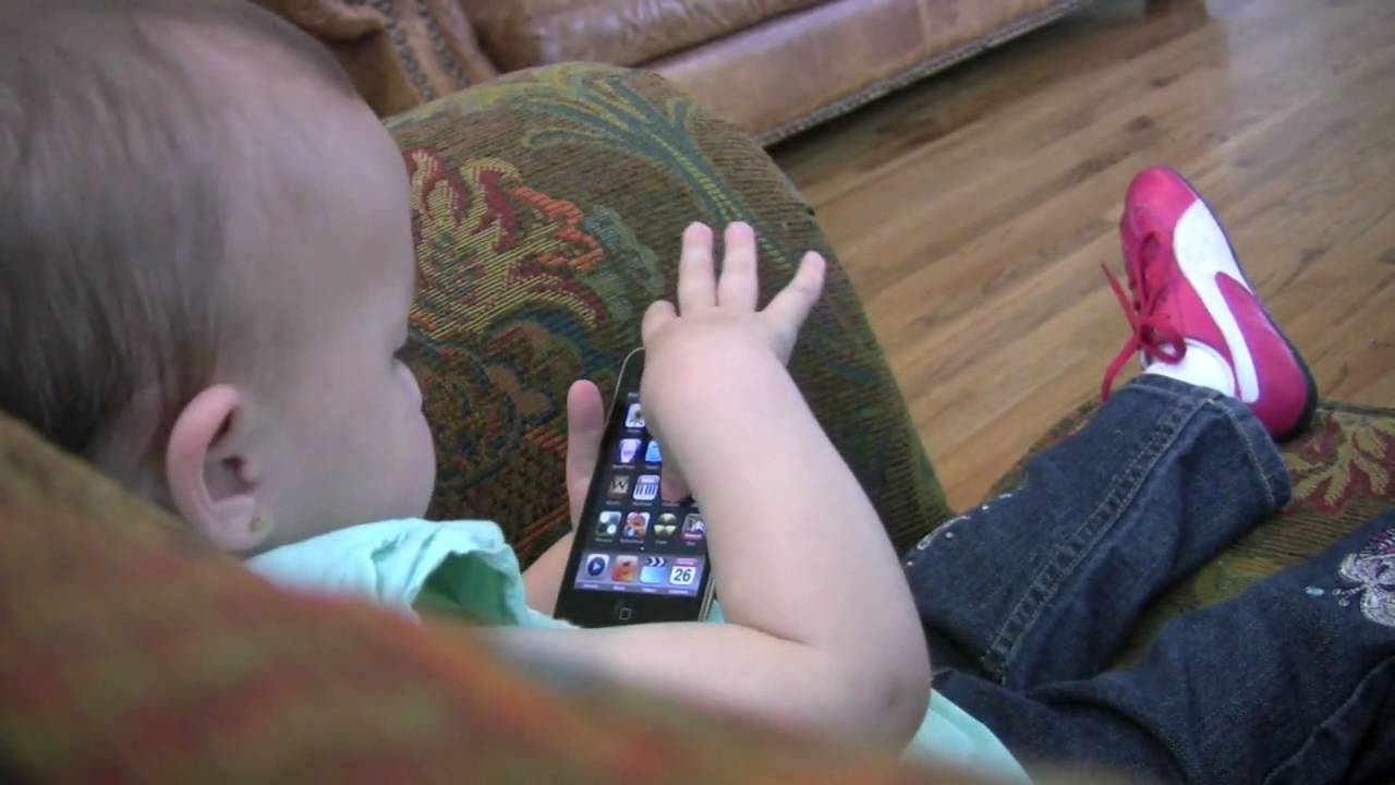 Toddler playing with iPod touch (iPhone OS) - YouTube