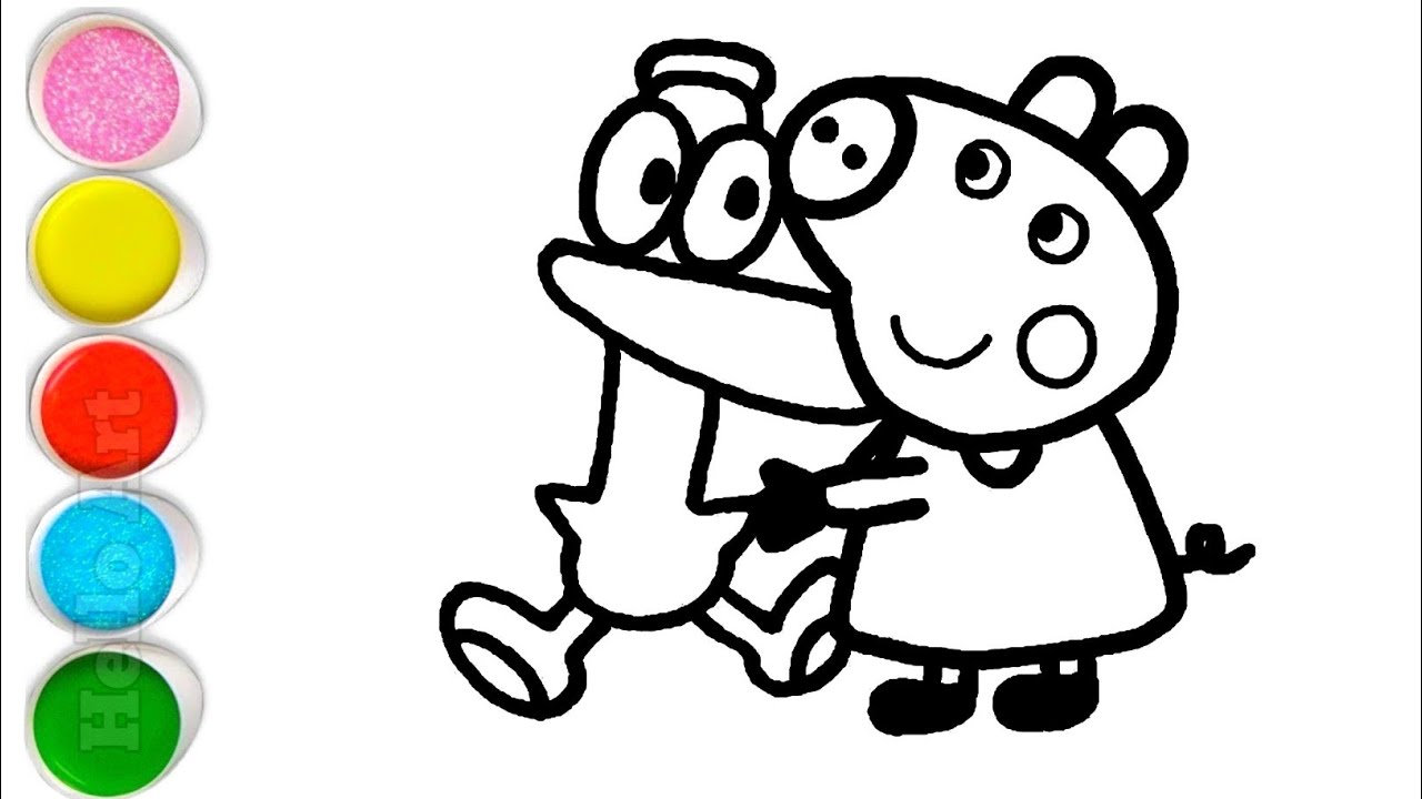 Cute Pippa Pig and Pato Drawing, Painting and Coloring For Kids and ...