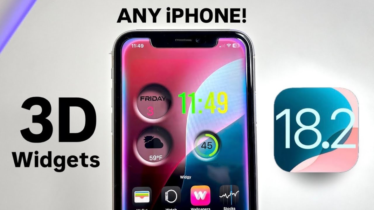 iOS 18.2 New 3D Widgets for your iPhone HomeScreen - Enable on any ...