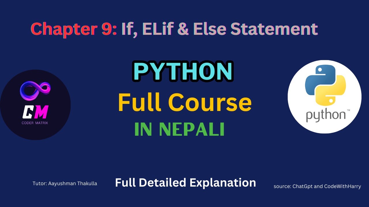 Chapter 9 If Elif And Else Statement Python Course In Nepali Codermatrix