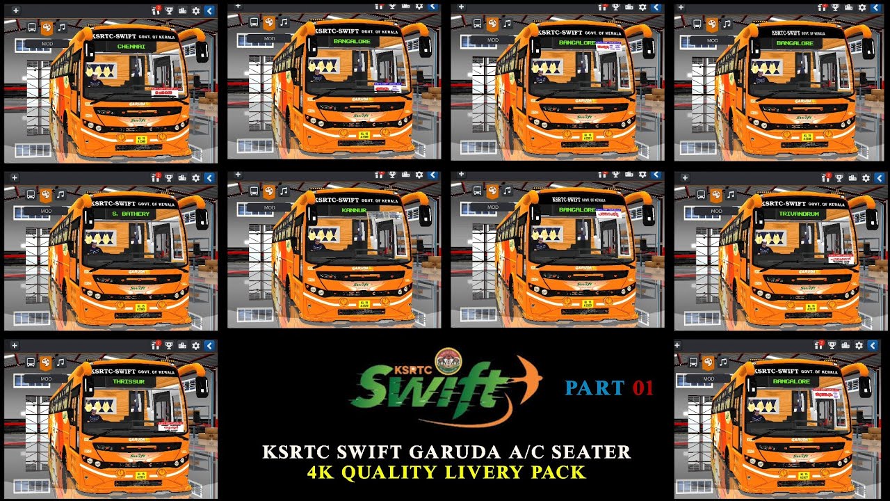 KSRTC SWIFT GARUDA AC SEATER LIVERY PACK - BUS SIMULATOR INDONESIA ...