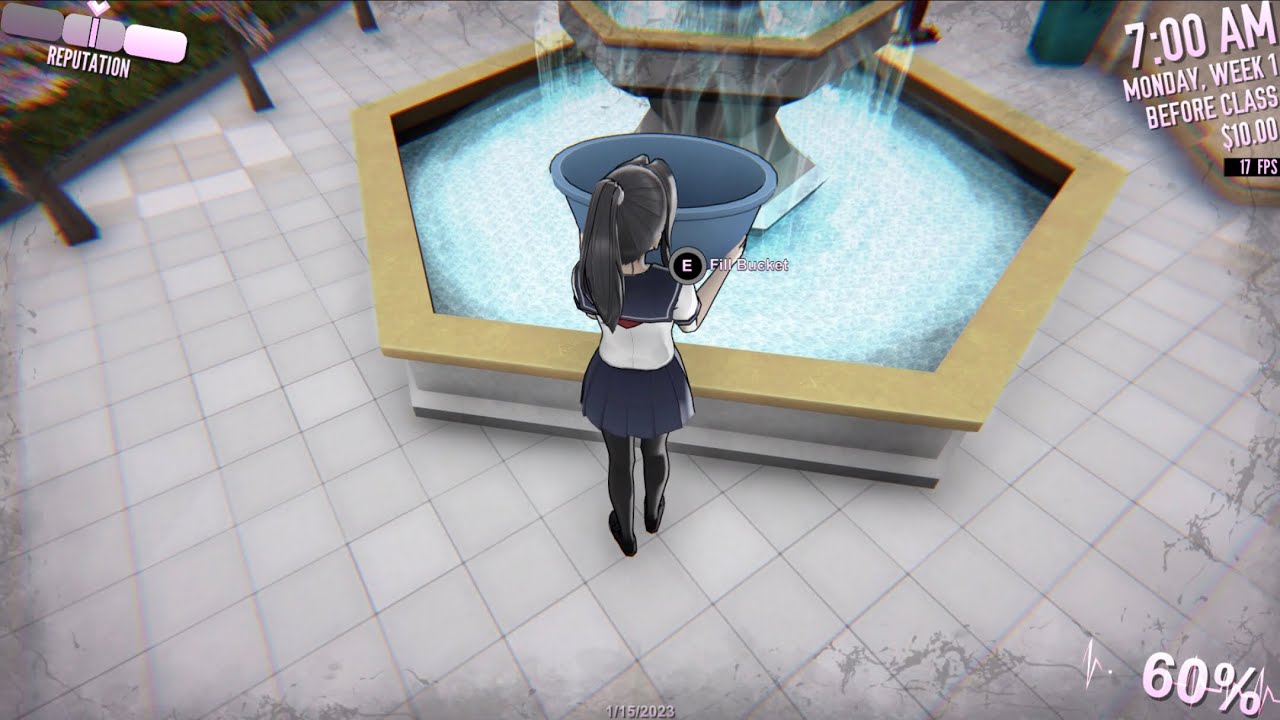 Fill The Bucket With The Fountain Test | Yandere Simulator - YouTube