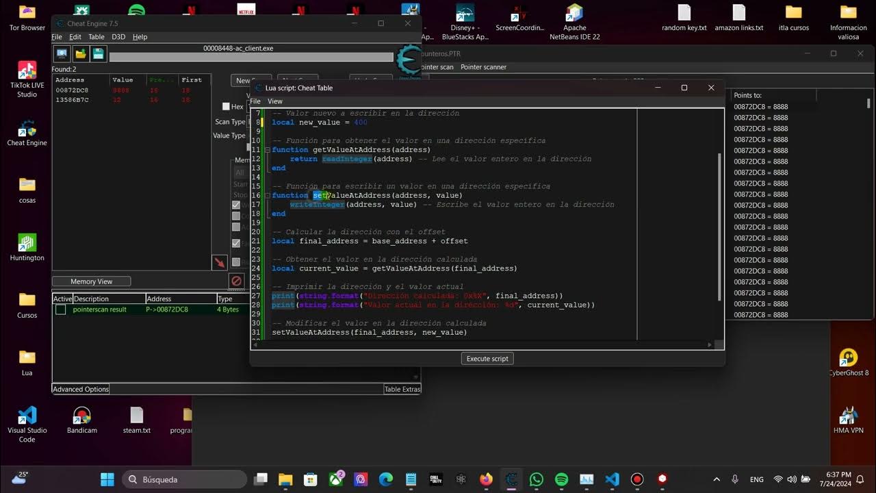 Como Crear un Script en Lua para cheat engine con Punteros Estaticos (Parte 3) - GhostHat - YouTube