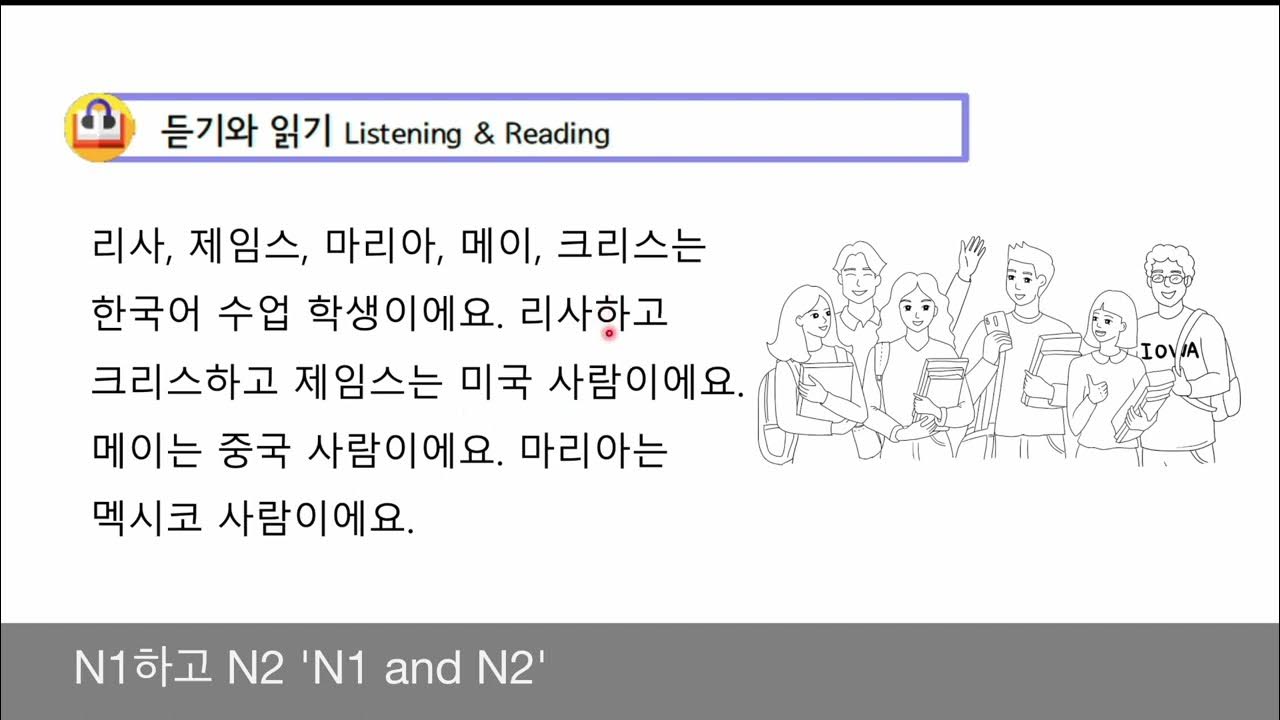 Beginning Korean 1, L1 Listening and Reading - YouTube