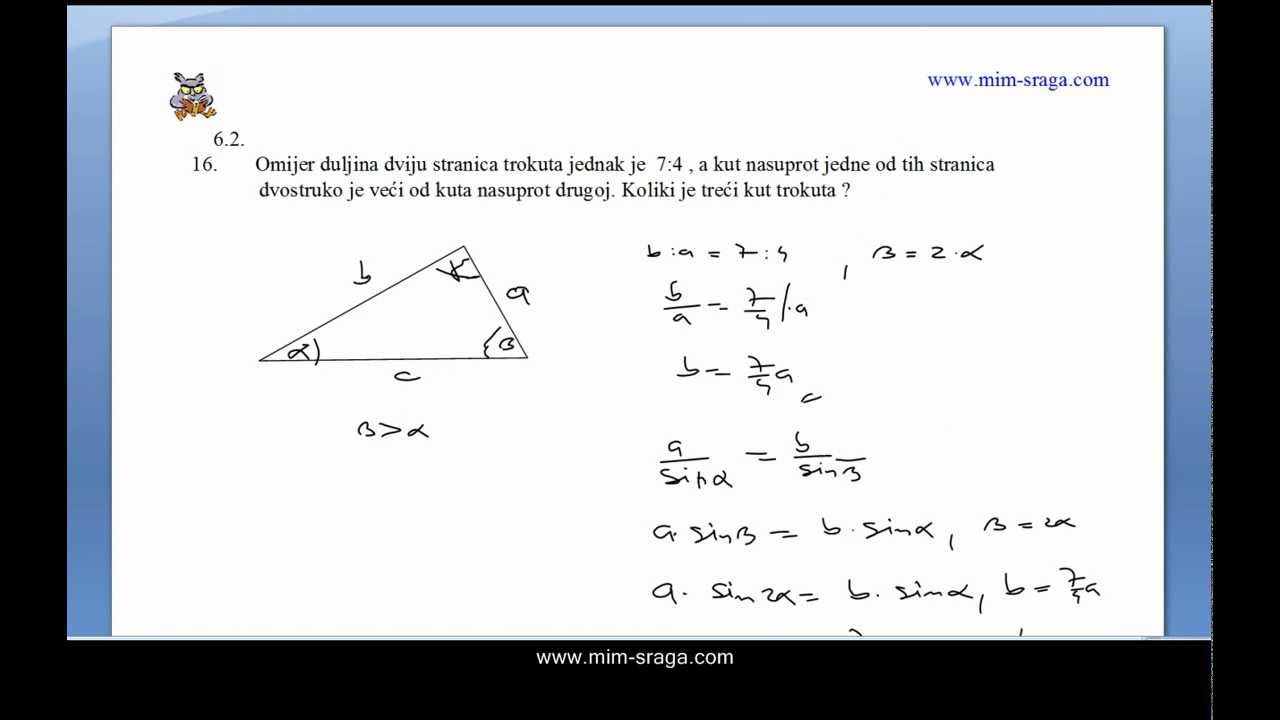 Matematika-3- riješeni zadaci po Dakić-Elezović sinusov poučak ...