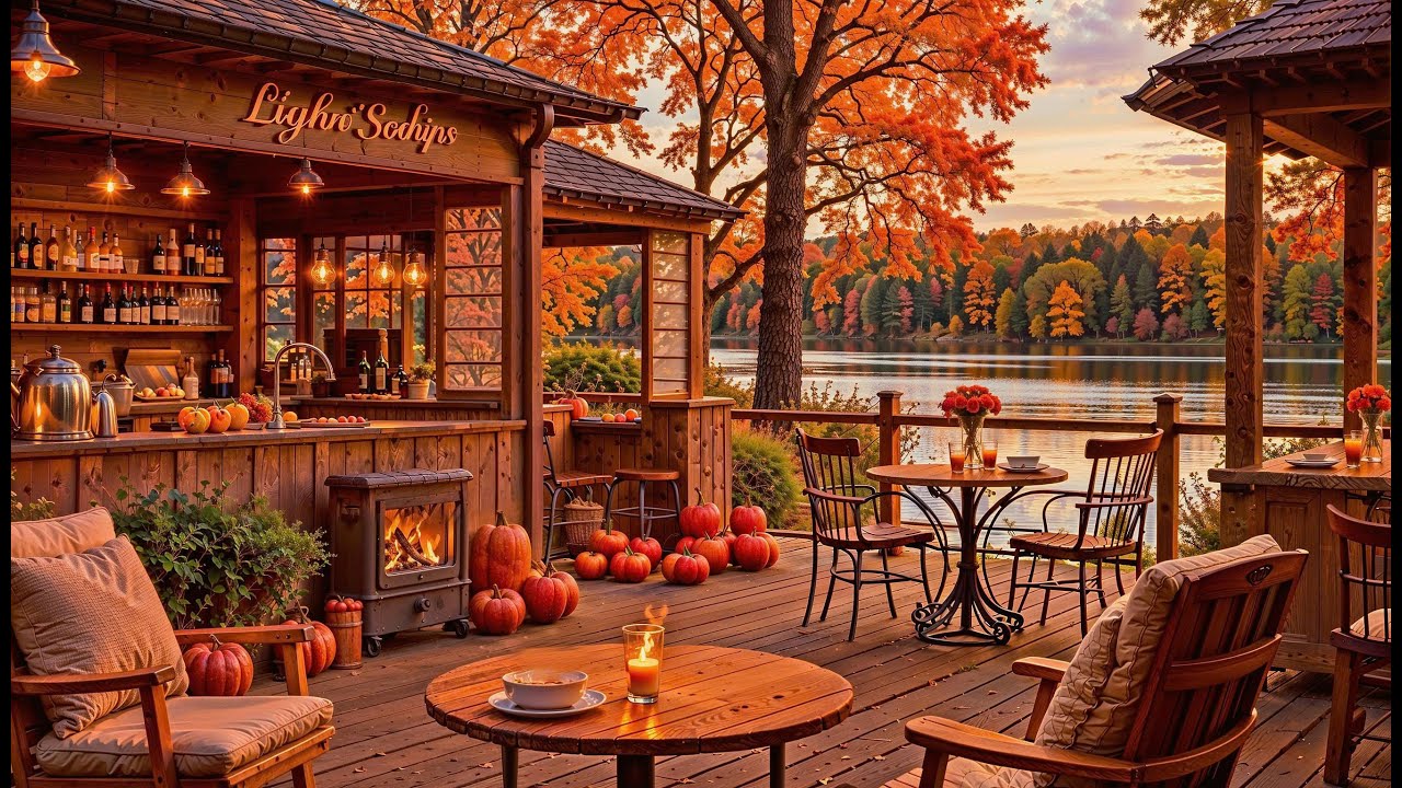 Cozy Fall Jazz Café 🍂☕ | Elegant Smooth Relaxing Background Music - YouTube