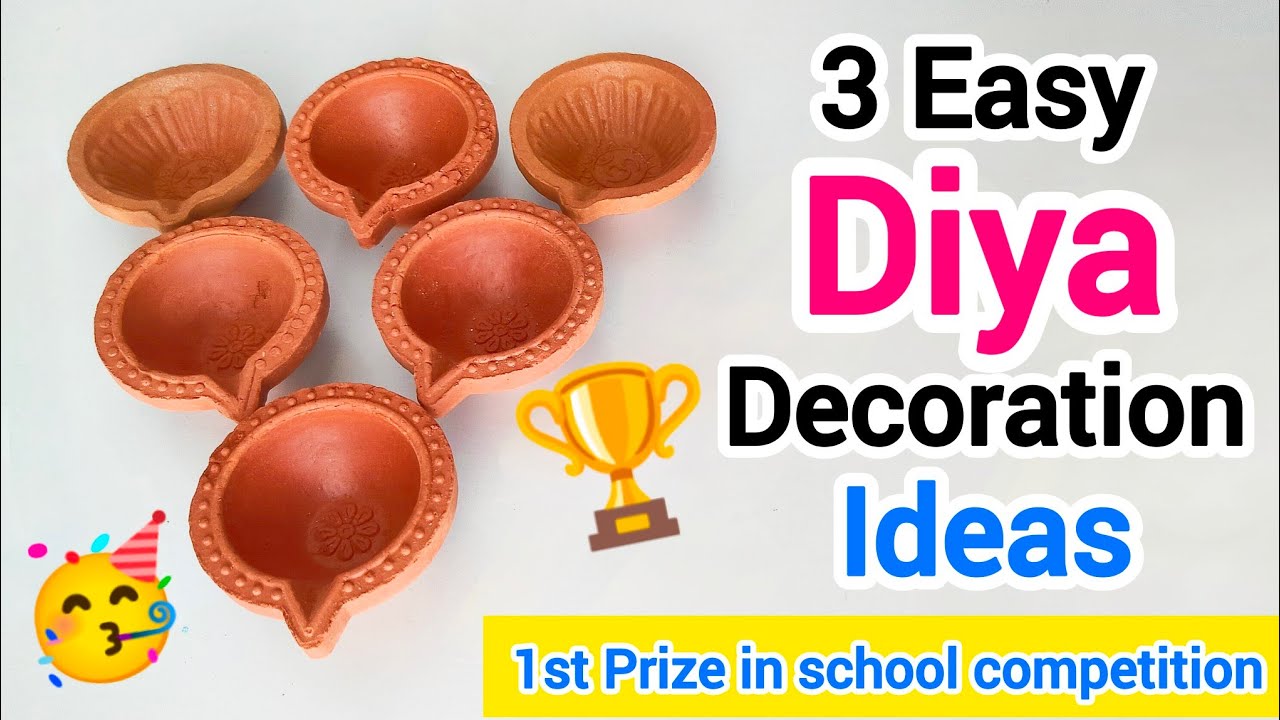Diya Decoration idea for school competition 2024 | 1st Prize in Diya ...
