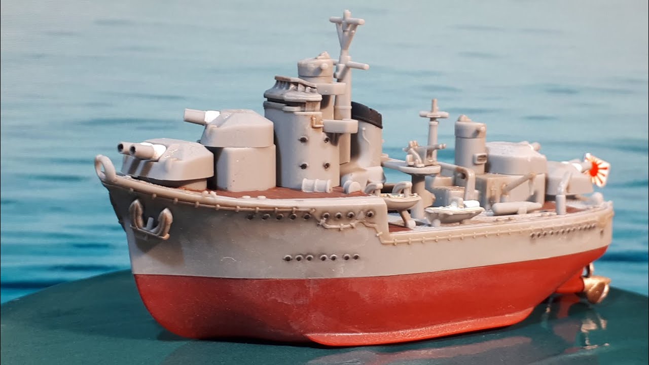 Fujimi Chibimaru Akizuki destroyer WW2 IJN ship model kit build tooned ...