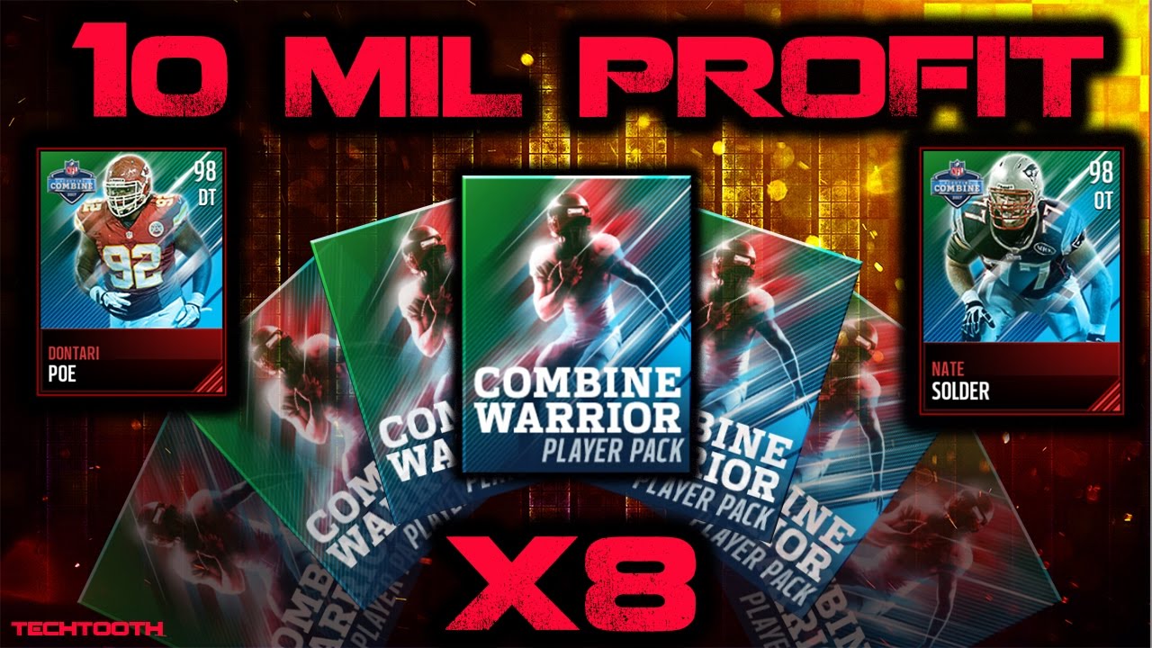 8 Insane Combine Warrior Packs! 10,000,000 Coin Profit Madden Mobile 17 ...