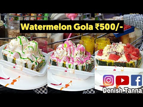 Ice-Gola In Watermelon 🍉 Big 4KG Dry-fruit Gola Making In Ahmedabad ...