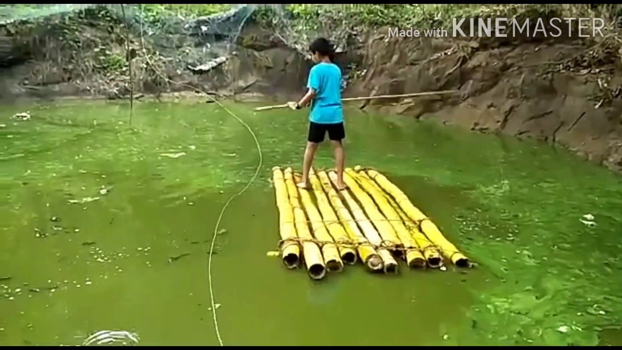 Bamboo raft at home.... - YouTube
